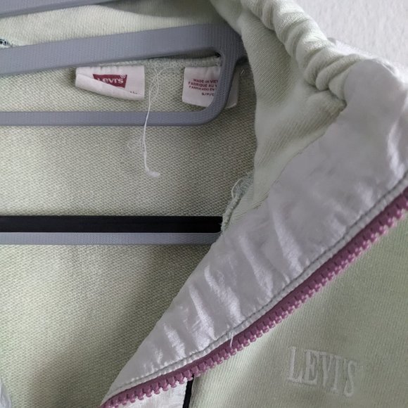 Levi's | Tops | Levis Light Green White Retro Quarter Zip Pullover ...